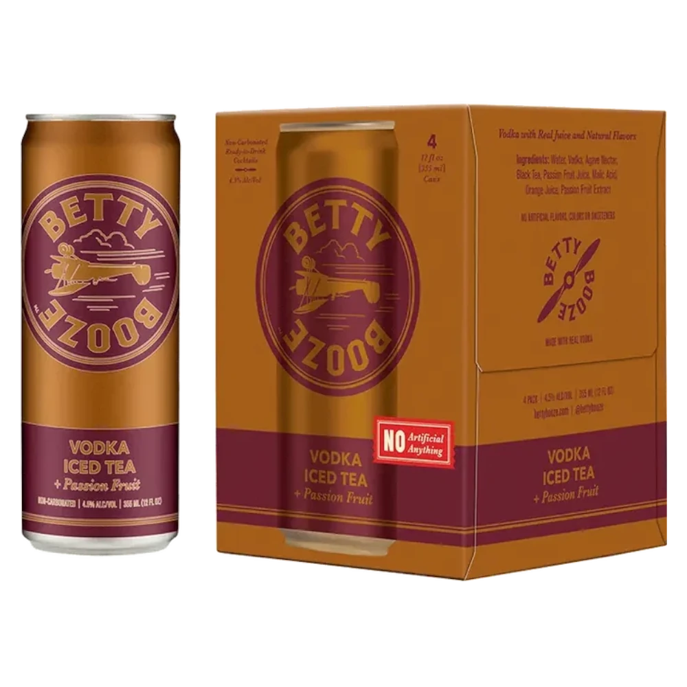 Buy Betty Booze Vodka Iced Tea + Passion Fruit 4pk – Celebrity-Crafted ...