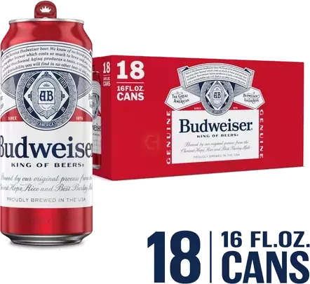 Budweiser 18 Pack 16oz Cans | Gold Medal American Lager – The Liquor Barn