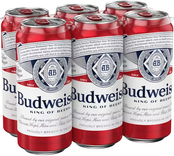 Budweiser 6 Pack 16oz Cans | Classic American Pale Lager – The Liquor Barn