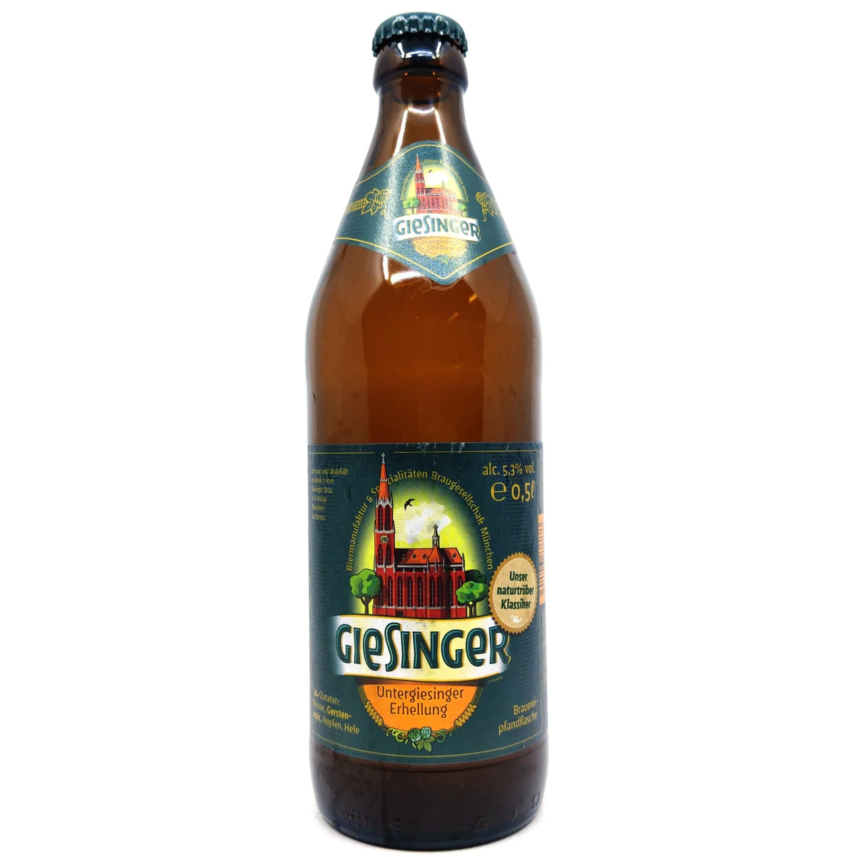 Giesinger Bräu Erhellung Lager 500ml | Munich Unfiltered – The Liquor Barn