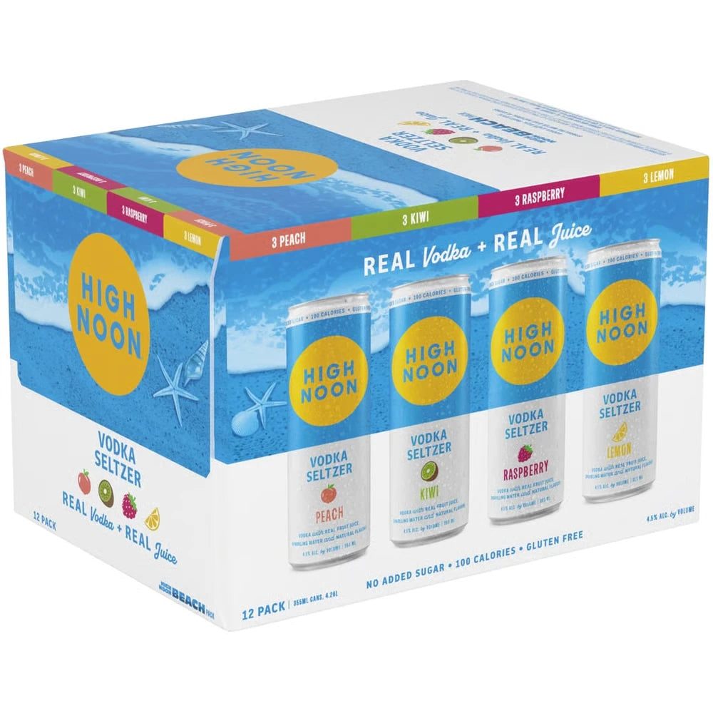 High Noon Vodka & Soda Beach Variety 12PK – Real Vodka, Real Juice ...
