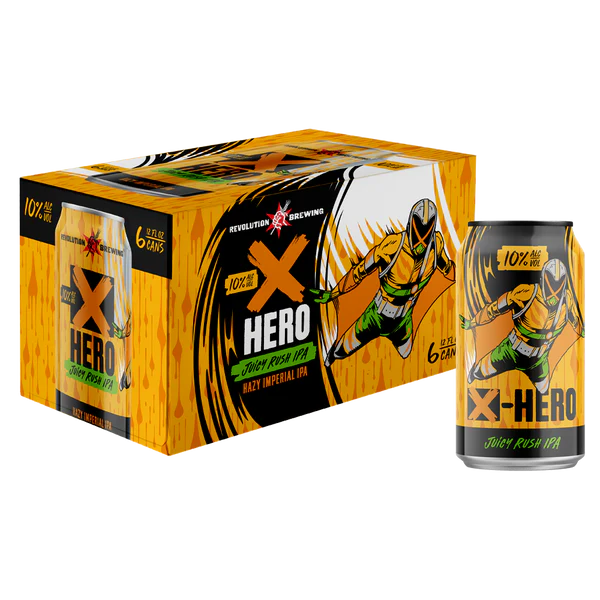 Revolution X-Hero Juicy Rush 6Pk | 10% ABV Hazy IIPA – The Liquor Barn
