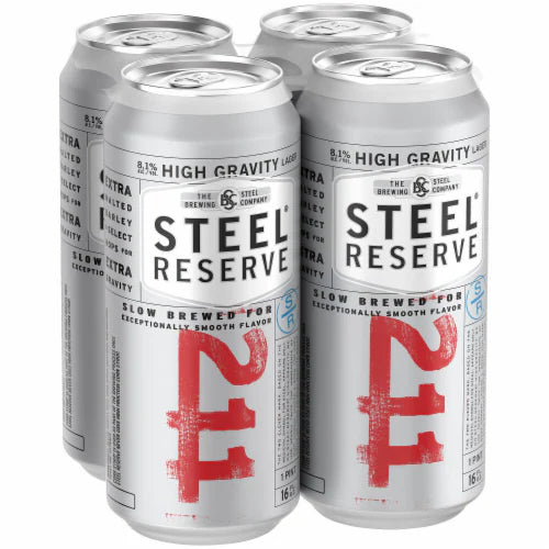 Steel Reserve 4Pk | 8.1% ABV High Gravity Malt Liquor – The Liquor Barn